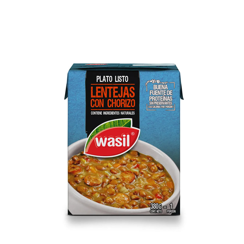 Super El Trebol - Lentejas Con Chorizo Wasil 380 grs