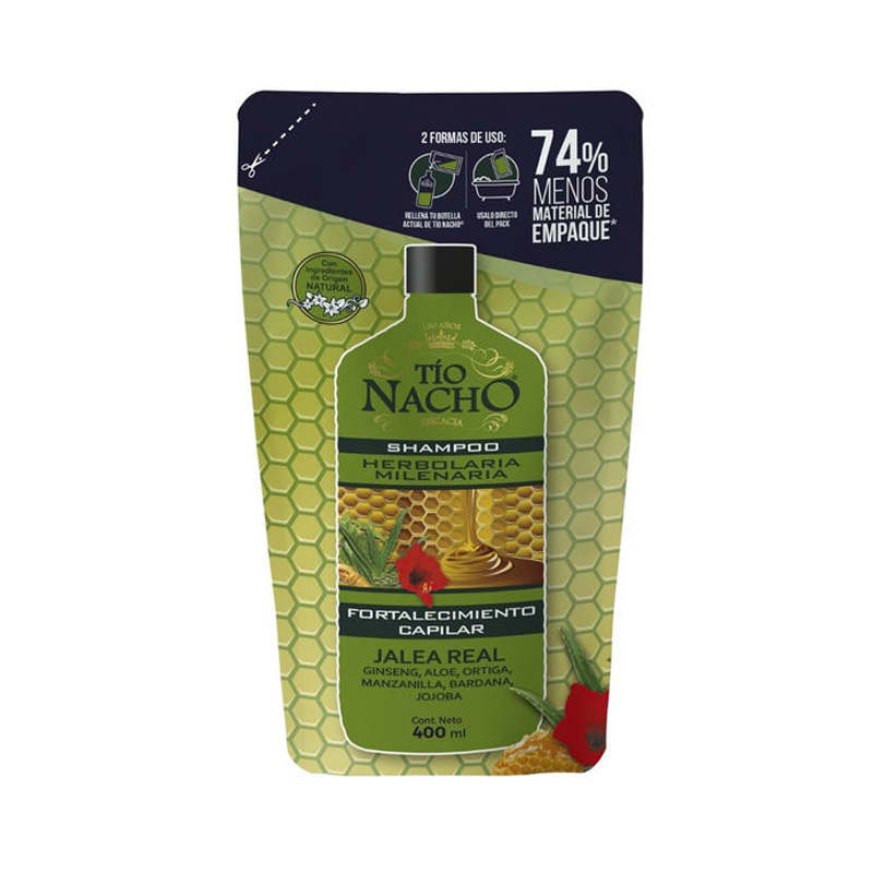 Super El Trebol - Shampoo Tio Nacho Doypack Herbolaria 400 ml