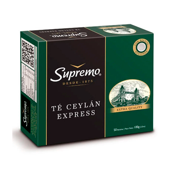 Super El Trebol - Té Supremo Ceylan Express 50 Bolsitas