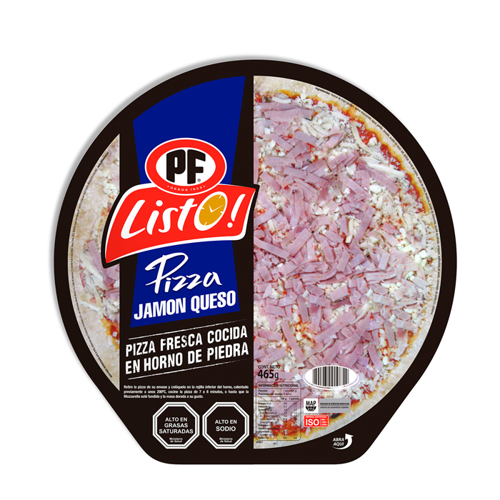 Super El Trebol - Pizza Jamón Queso Refrigerada PF 465 gr
