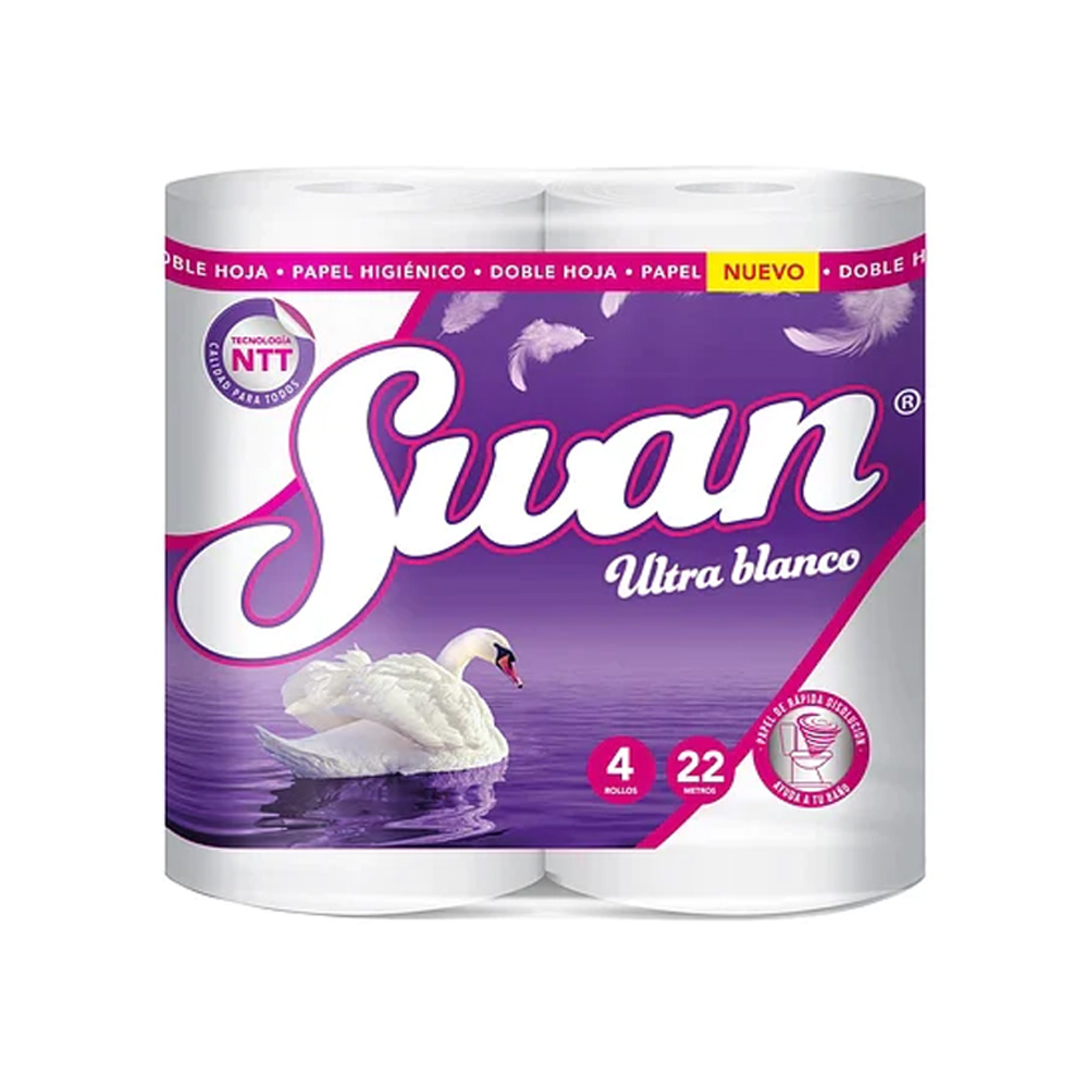 Super El Trebol - Papel Higiénico Swan Doble Hoja 4 Rollos 22 mts