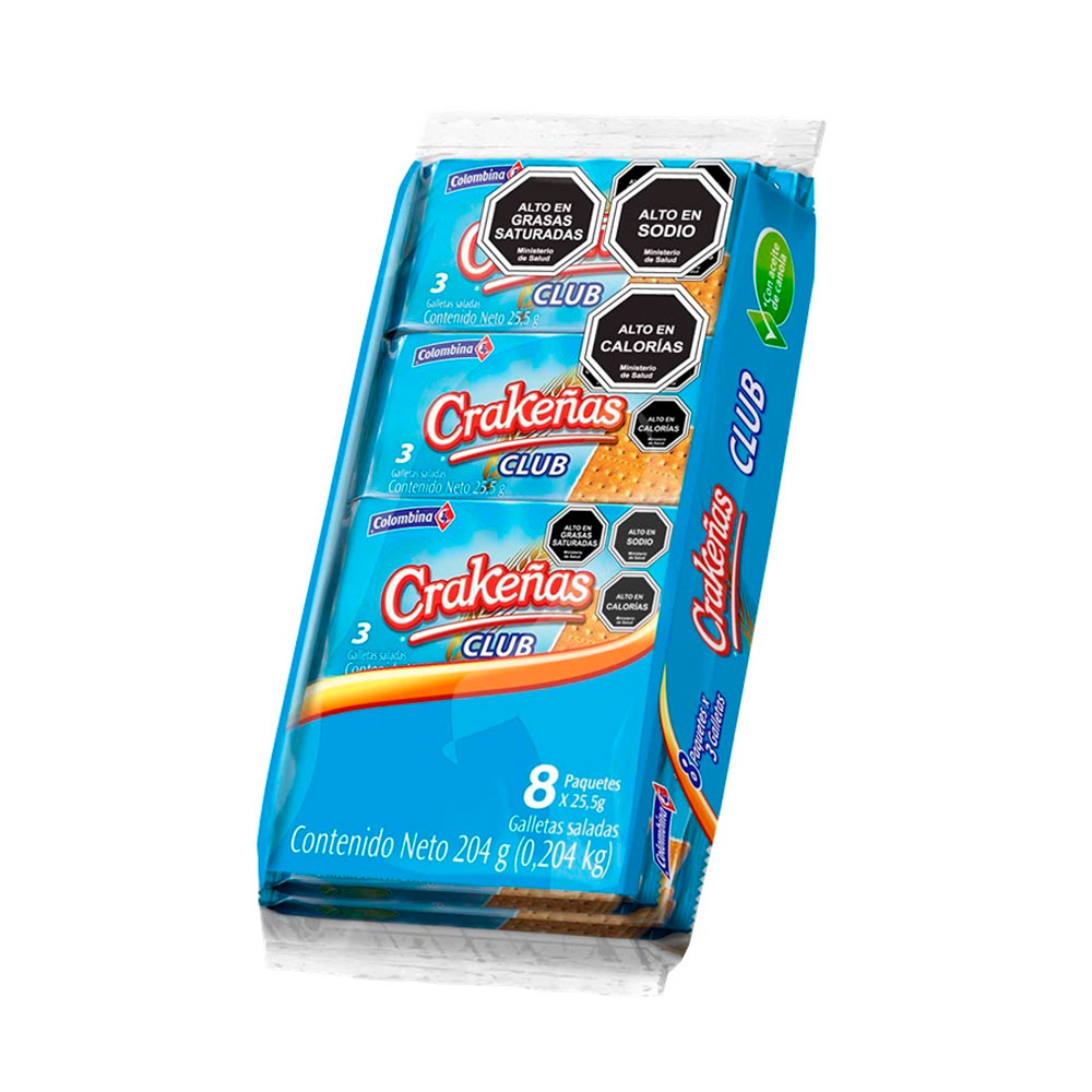 Super El Trebol - Galleta Colombina Crakeñas Club 204 Gr