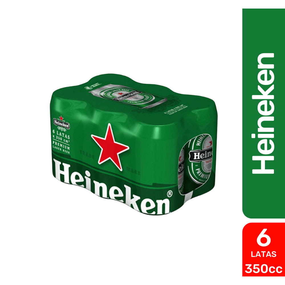 Super El Trebol - Cerveza Heineken Lata Pack 6 X 350 cc
