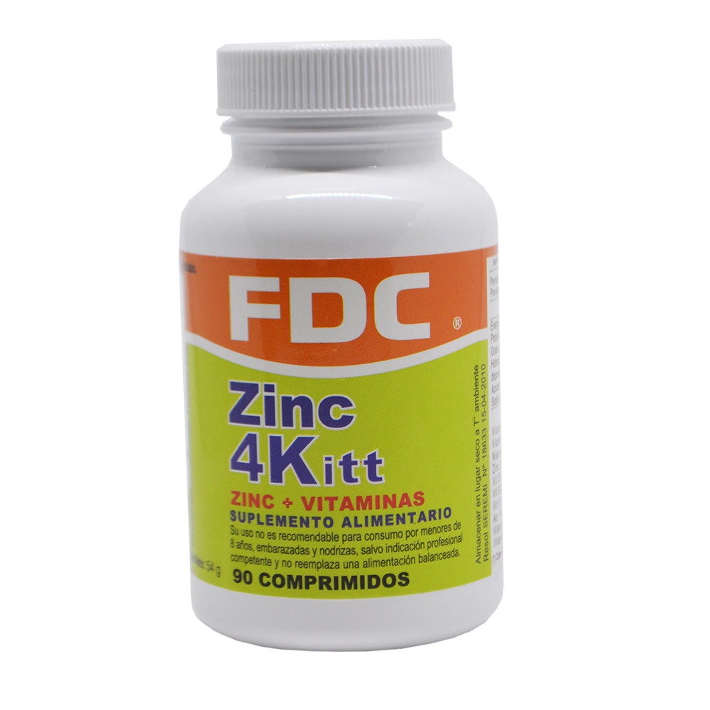 Zinc 4 kitt x 90 comprimidos - FDC - Farmacias Knop