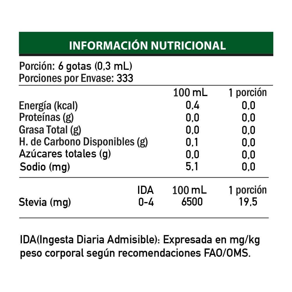 Endulzante Stevia natural liquida 100 ml Brota - Farmacias Knop