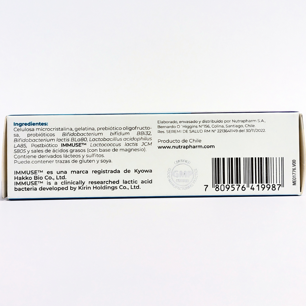 PostBiotic Adulto x30 cápsulas, Nutrapharm - Farmacias Knop