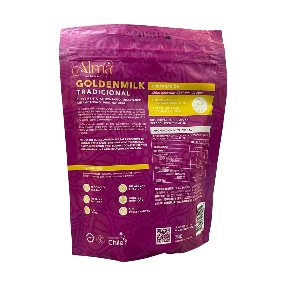 Golden Milk 240 g, Cocina con ALMA - Farmacias Knop