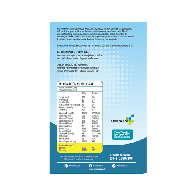 Omega UP DHA Multivits x30 Nutrigel, New Science - Farmacias Knop