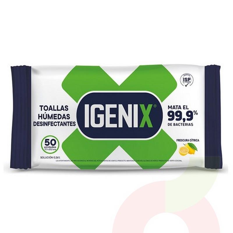 Toallas Húmedas Desinfectantes Igenix 50 Unidades - Supermercados Eltit
