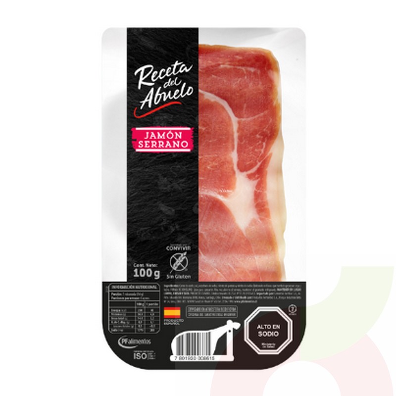 Jamón Serrano en Laminas Receta del Abuelo 100Gr - Supermercados Eltit