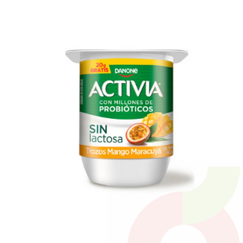 Yoghurt Sin Lactosa Trozos Mango Maracuyá Activia 140Gr - Supermercados ...