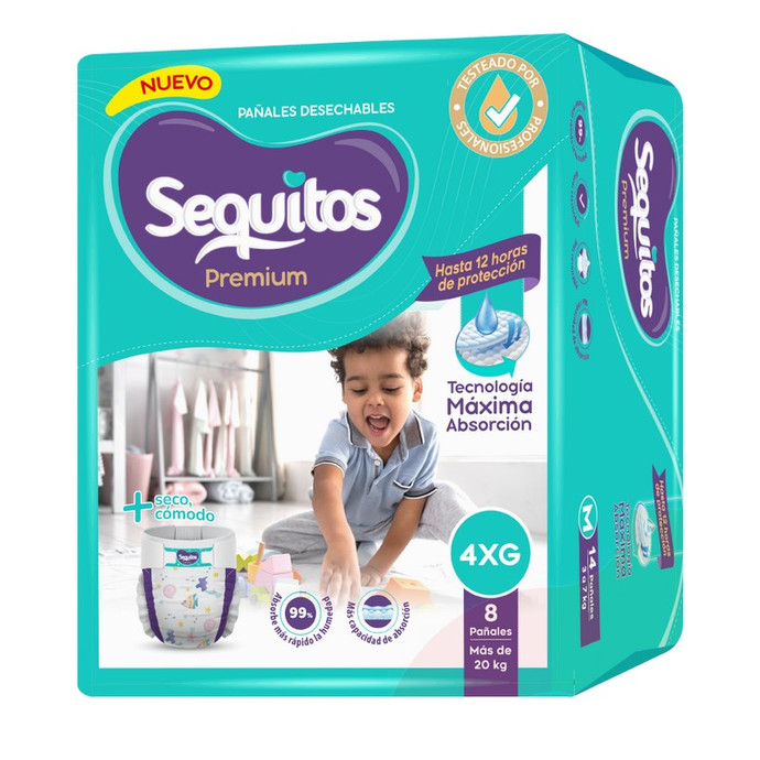 Pañales 4XG 8 Unidades Sequitos - Supermercados Eltit