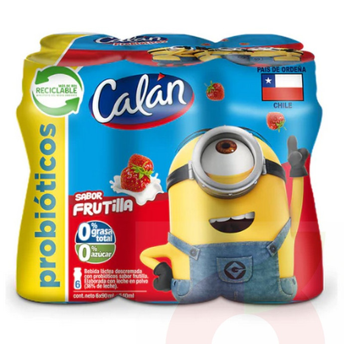 Probióticos Sabor Frutilla Calan 6 Unidades 90Ml - Supermercados Eltit