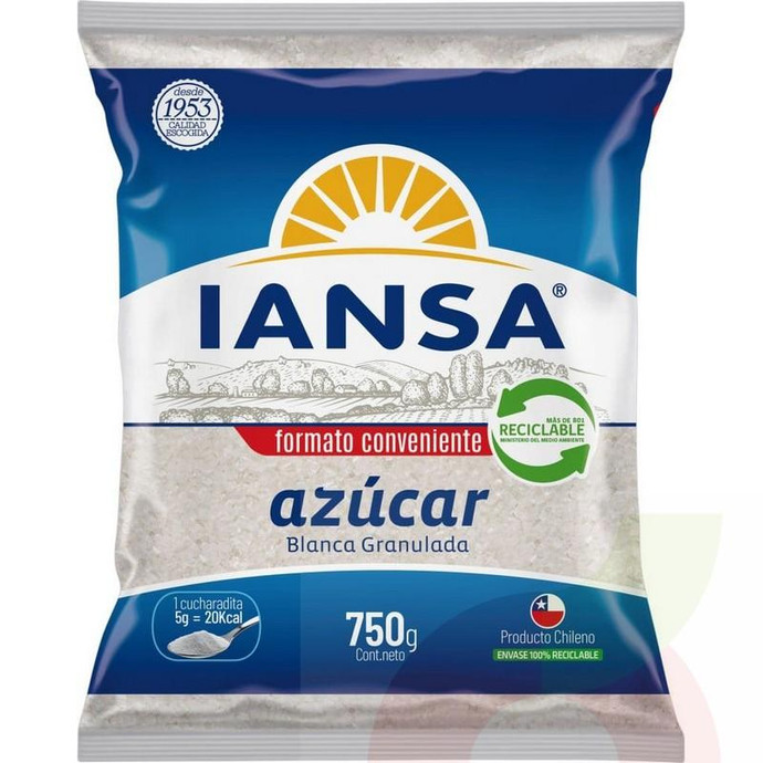 Azúcar Granulada Blanca Iansa 750Gr - Supermercados Eltit