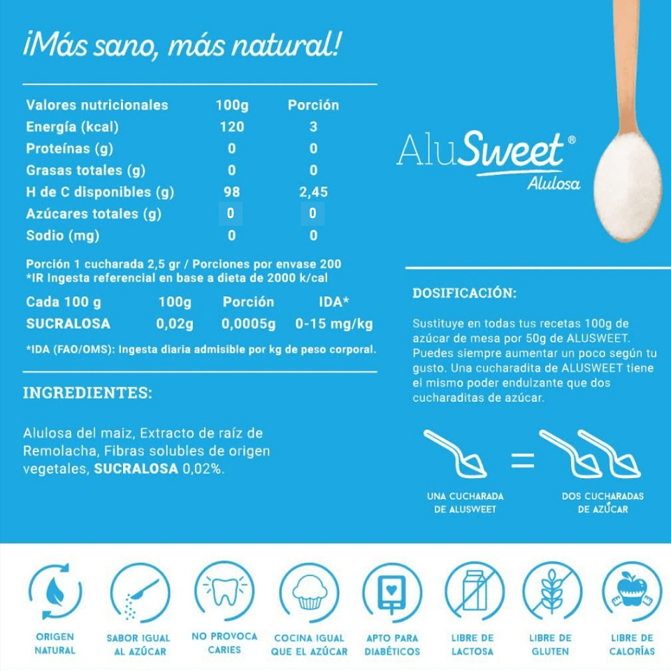 AluSweet Alulosa en Polvo - 250 grs - Compra online en AllFree