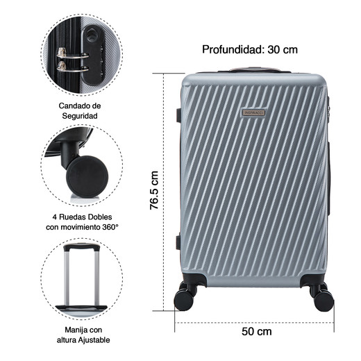 Novahus - Maleta Rigida Milan L 23kg gris