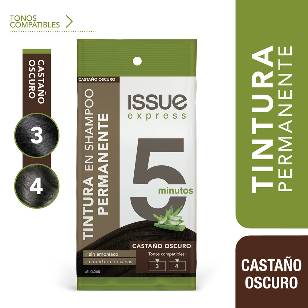 Issue Express Tintura Shampoo Color Castaño 5 Min - Liqui