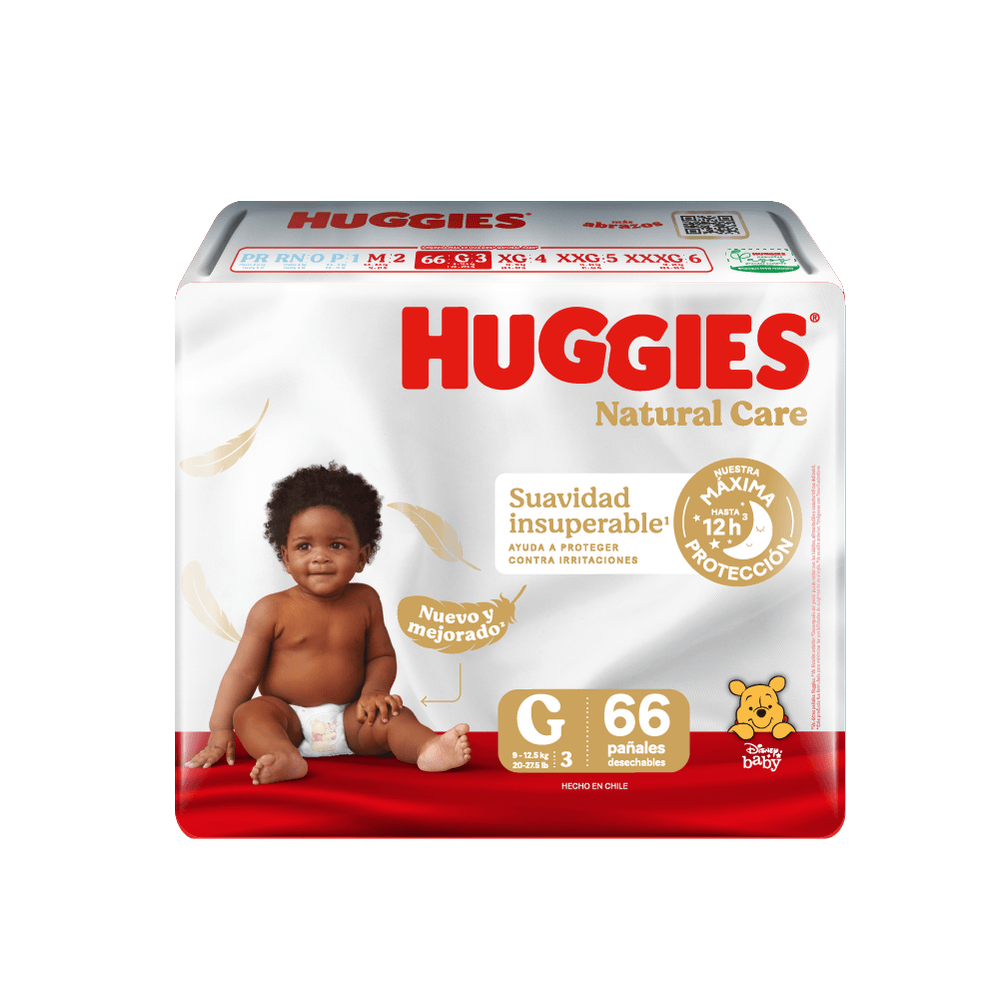 Huggies Pañal Bebe Natural Care G 66 unidades - Liqui