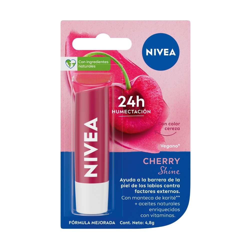 Nivea Protector Labial Cereza Fruity Shine 4.8gr - Liqui