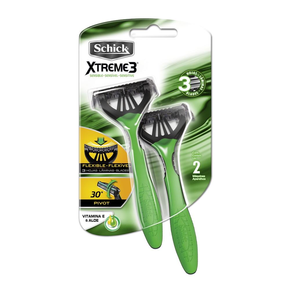 Xtreme 3 Maquina Afeitar Piel Sensible 2 unidades - Liqui